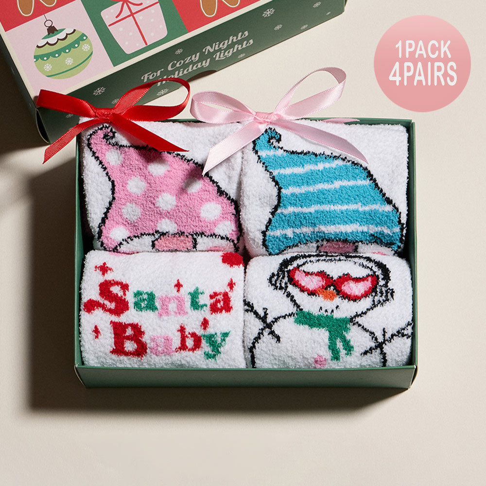 The Merry Messages Christmas Sock Set – Festive Fuzzy Holiday Bundle ...