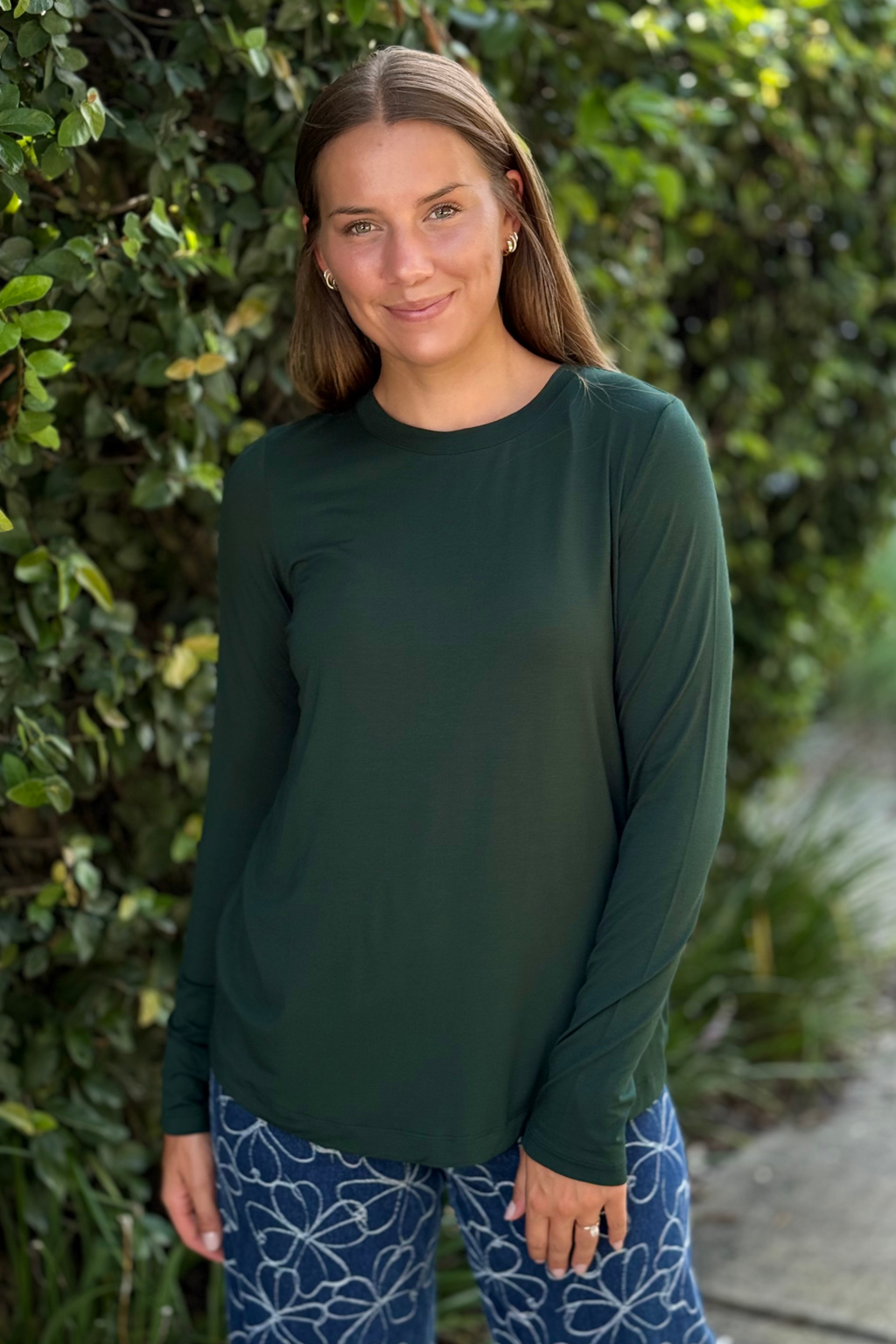 Order The Smooth Stretch Top in Hunter Green Online | The Pink Nickel ...
